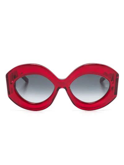 Valentino Soul Ii Sunglasses In Red Modesens