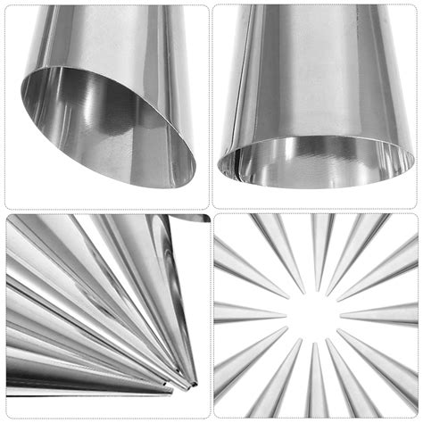 12pcs Cannoli Tubes Stainless Steel Cone Cannoli Croissant Forms Non