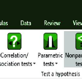 Screen Shot Of Nonparametric Tests Selection Download Scientific Diagram