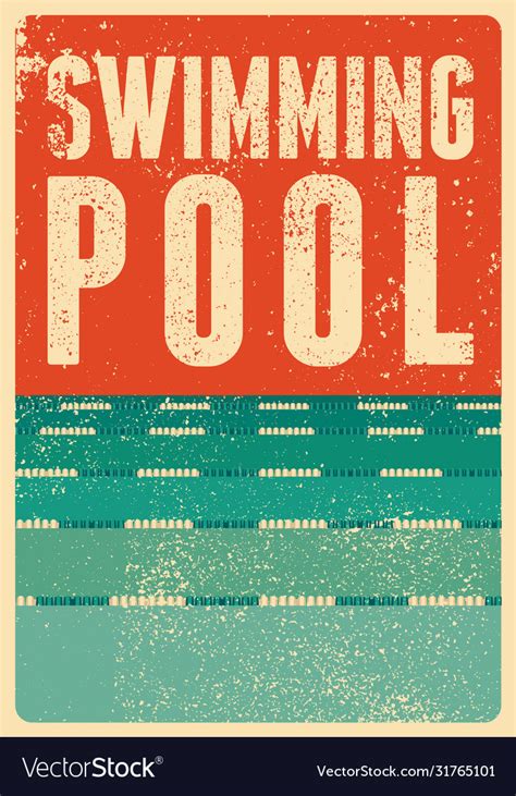 Swimming Pool Typographical Vintage Grunge Poster Vector Image