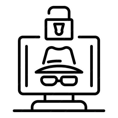 Premium Vector Hacker Protected Icon Outline Hacker Protected Vector Icon For Web Design