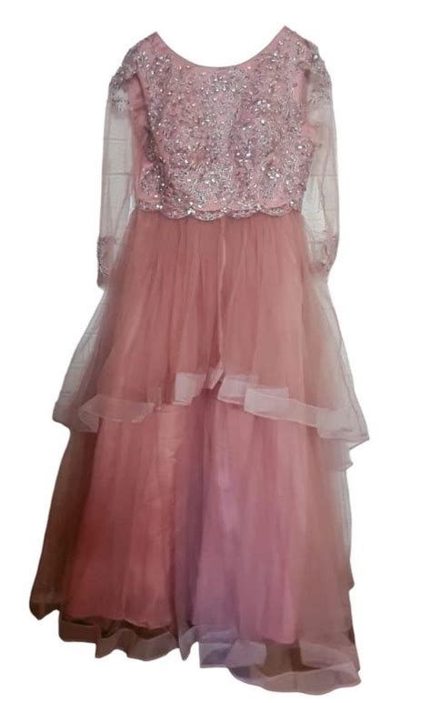 Womens Rose Gold Ruffle Evening Gown L To Xl Shop Today Get It