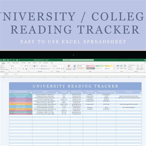 College Tracking Spreadsheet Etsy