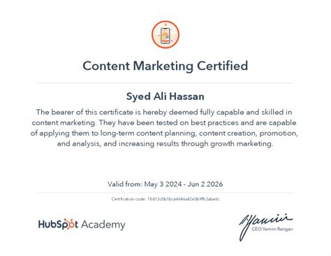 Syed Ali Hassan On Linkedin Hubspot Academy Content Marketing