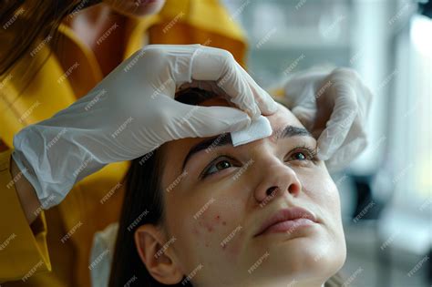Premium Photo Dermatologist Examining Female Patients Skin With Ai