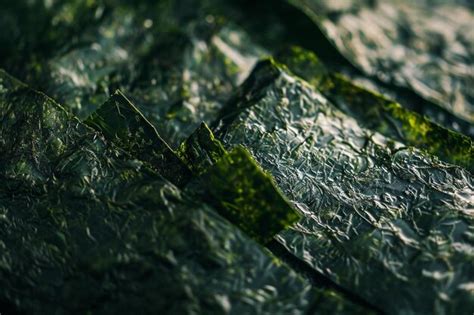 Premium Photo Macro Shot Of Nori Seaweed Sheets Used For Wrapping
