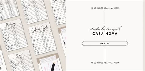 Lista De Enxoval De Casa Nova Em Pdf Grátis