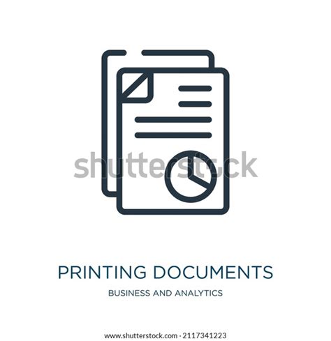 Printing Documents Thin Line Icon Document Stock Vector Royalty Free