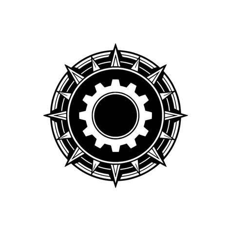 Industrial Compass Gear Modern Black White 66720317 Vector Art At Vecteezy