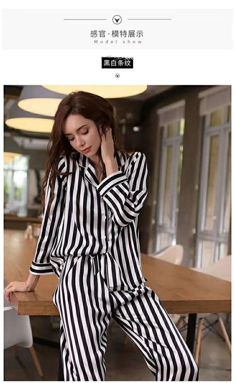 22mm 100 Silk Satin Printed Women Stripes Pajamas Pajamas And Silk Pajamas Price