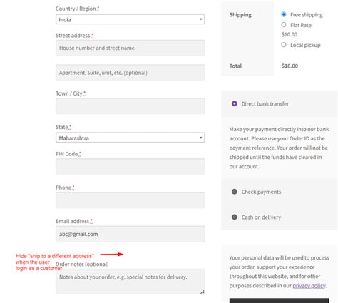 How To Hide Ship To A Different Address Based On User Roles In