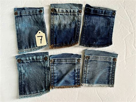 Pockets Salvaged Denim Blue Jean Coin Watch Pockets Etsy
