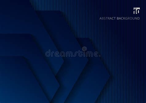 Abstract Technology Blue Geometric Hexagons With Overlapping Background And Texture Stock Vector