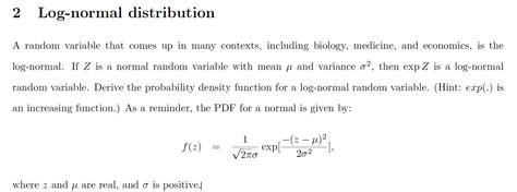 Solved 2 Log Normal Distribution A Random Variable That