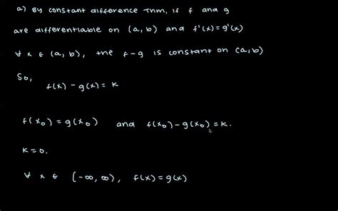 Solved A Use The Constant Difference Theorem 4 8 3 To Show That If