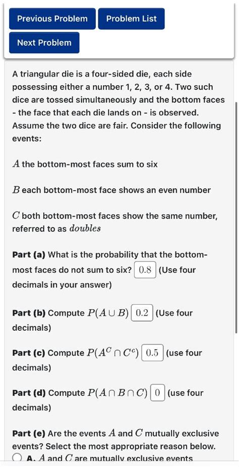 solved dice are tossed simultaneously and the bottom faces