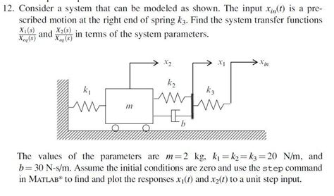 Solved Consider A System That Can Be Modeled As Shown The