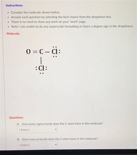 Solved Instructions Consider The Molecule Shown Below Chegg