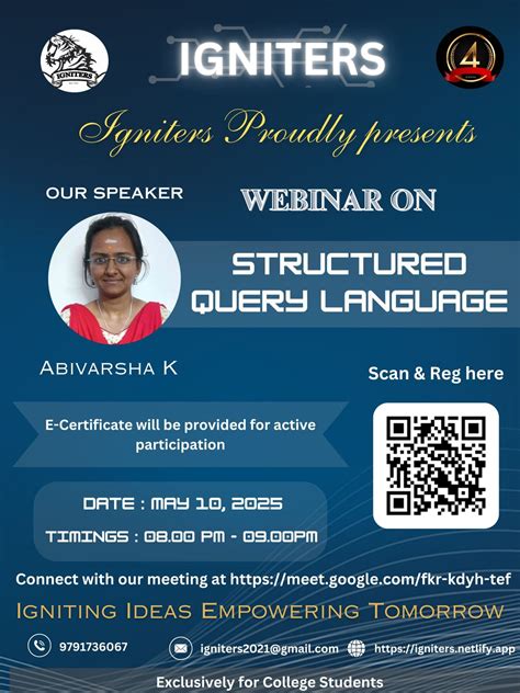 Sql Webinar Databasemanagement Igniters Dataskills Igniters