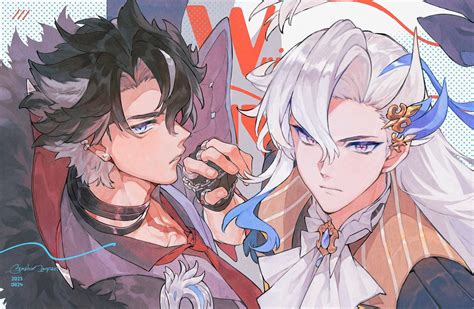 Ризли невиллет Wriothesley Neuvillette геншин Genshin Yeurei