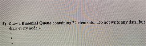 Solved 4 Draw A Binomial Queue Containing 22 Elements Do