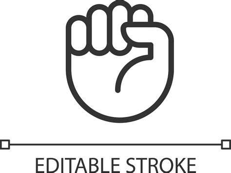 Riot Fist Pixel Perfect Linear Icon Protests And Fighting Hand