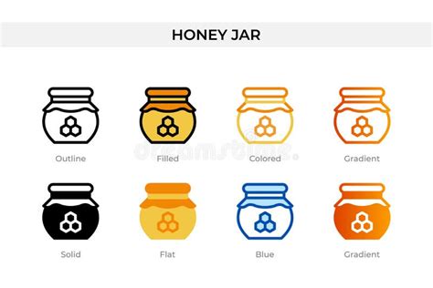 Honey Jar Icon In Different Style Honey Jar Vector Icons Designed In