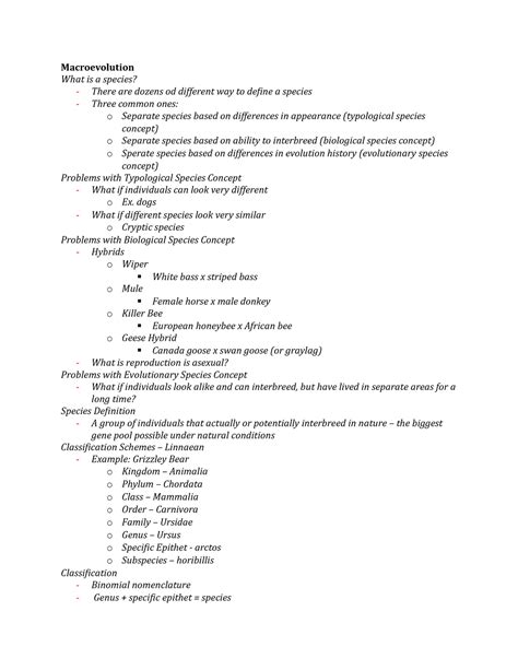 Macroevolution Biology Notes Macroevolution What Is A Species