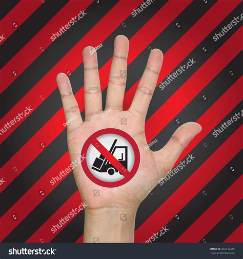 No Forklift Warning Prohibited Sign Infographics Stock Illustration Shutterstock