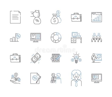 Real Estate Funds Line Icons Collection Portfolio Yield Equity Diversification Reits Asset
