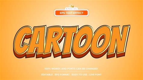 Efeito de texto de desenho animado editável Vetor Premium