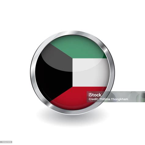금속 프레임과 그림자 플래그 버튼입니다 플래그 아이콘 배지 광택 효과와 금속 테두리 벡터 흰색 바탕에 현실적인 벡터