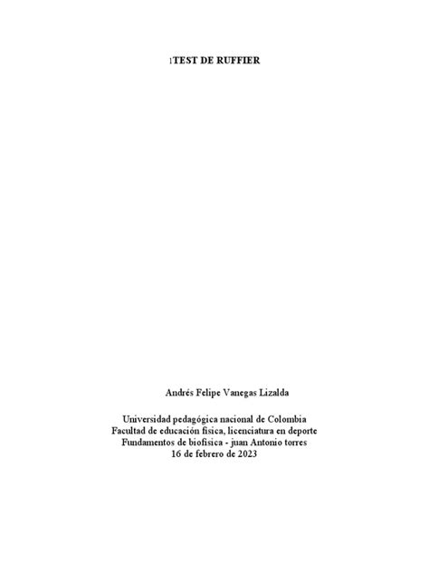 Test De Ruffier Descargar Gratis Pdf Ritmo Cardiaco Frecuencia