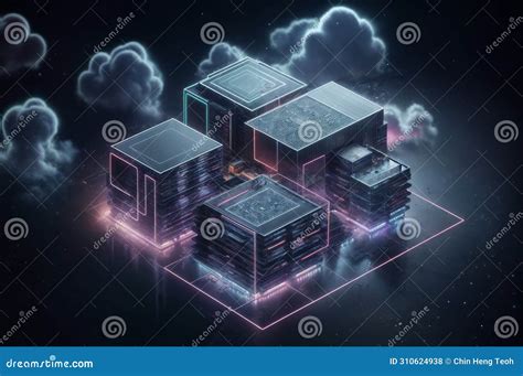 Data Center And Cloud Computing Concept Stock Illustration Illustration Of Cyber Online