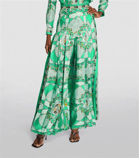 Pucci Silk Wide Leg Trousers Harrods Us