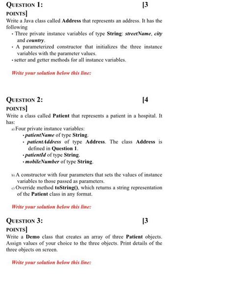 Solved Question 1 3 Points Write A Java Class Called
