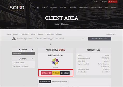 How To Power On Off Reboot Or Reset Your Dedicated Server Solidvps