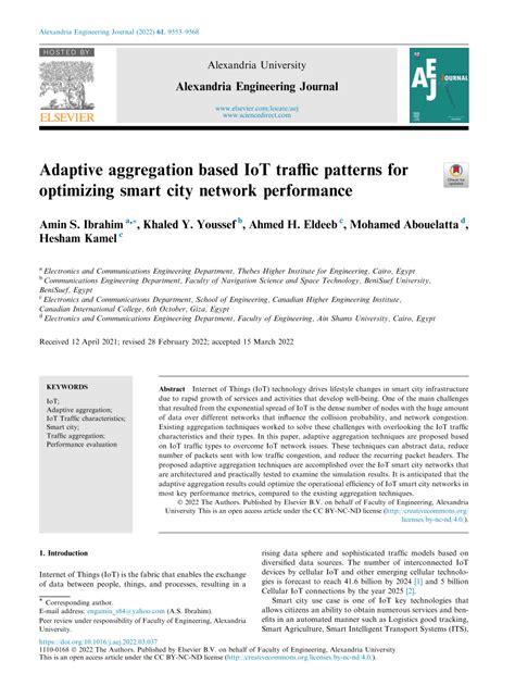 pdf adaptive aggregation based iot traffic patterns for optimizing