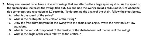 Solved Many Amusement Parks Have A Ride With Swings That Chegg