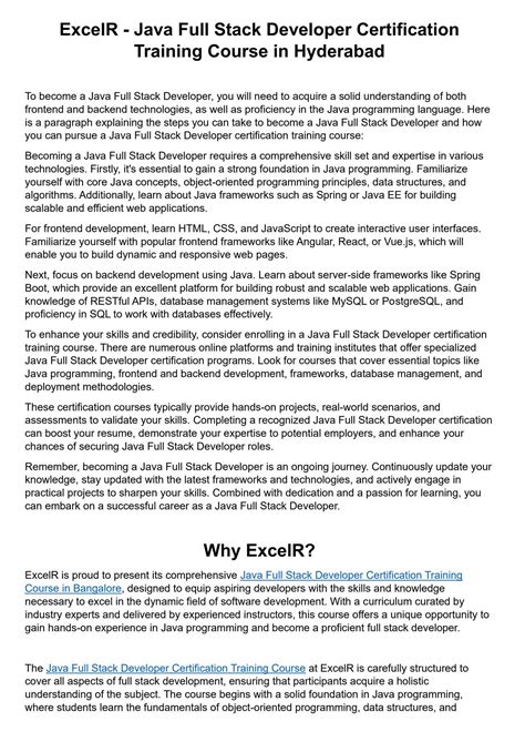 Excelr Java Full Stack Developer Certification Training Course By Excelr Solutions Issuu