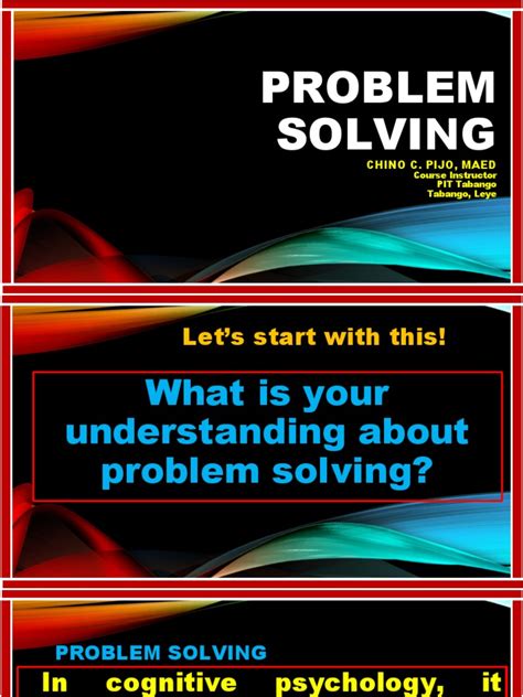 Problem Solving Pdf Heuristic Cognition