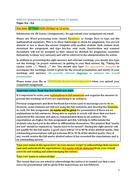 Mth122 Homework Assignment 4 Pdf Integral Calculus