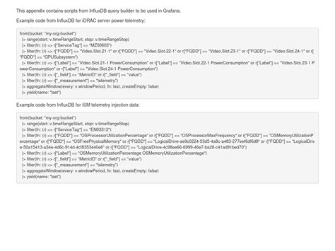 Appendix A Example Grafana Idrac Script Idrac10 Real Time Telemetry