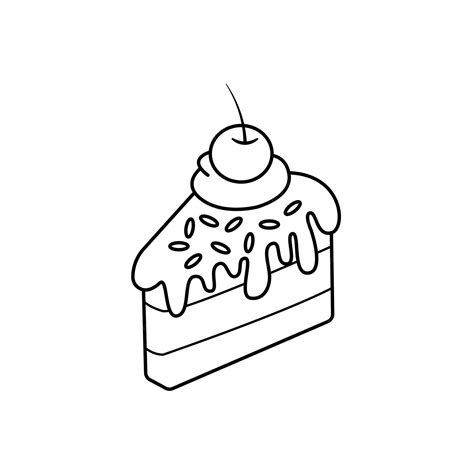 Premium Vector Piece Of Cake Line Art