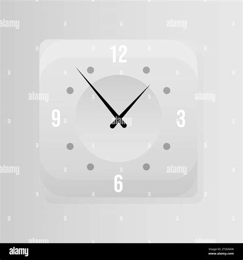 Square Clock Icon In Flat Style Timer On Color Backgrounddesign