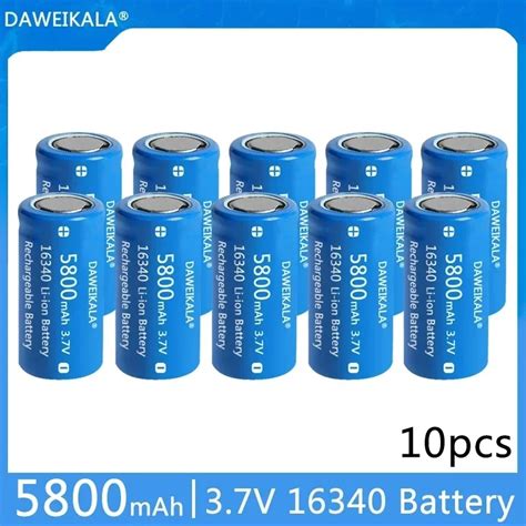 Bater A Recargable De Iones De Litio Pila De 3 7 V 5800mAh CR123A 16340