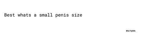 Whats A Small Penis Size Acta Manilana