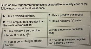 Answered Build As Few Trigonometric Functions As Possible To Satisfy