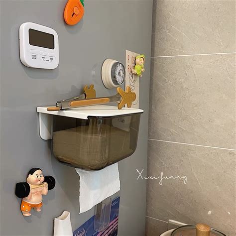 Pp Home กล่องทิชชู่ กล่องทิชชู่ติดผนัง ไม่ต้องเจาะ Tissue Box กล่อง