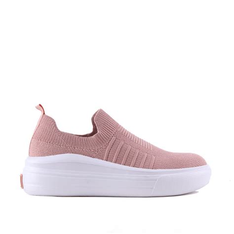 Jorge Alex Tenis Feminino Knit Flatform Nude